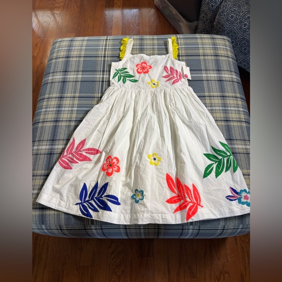 Mini Boden | Dresses | Nwt Mini Boden White Embellished Frill Sleeve ...